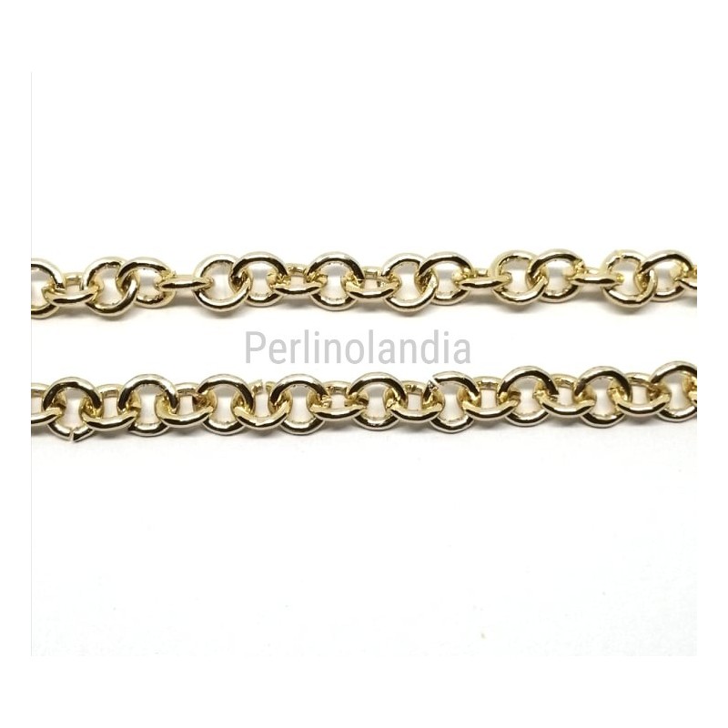 Steel chain 6mm- golden - 1 meter